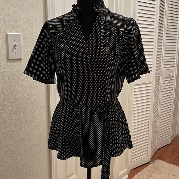 Monteau | Tops | Monteau Polka Dot Wrap Top | Poshmark